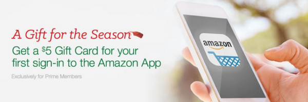 Free $5 Amazon Gift Card For Signing Into the Amazon App