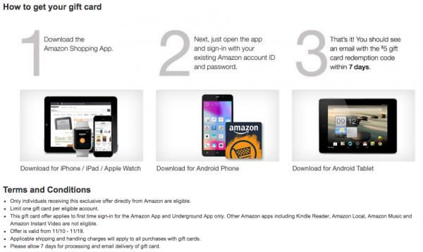 Free $5 Amazon Gift Card For Signing Into the Amazon App